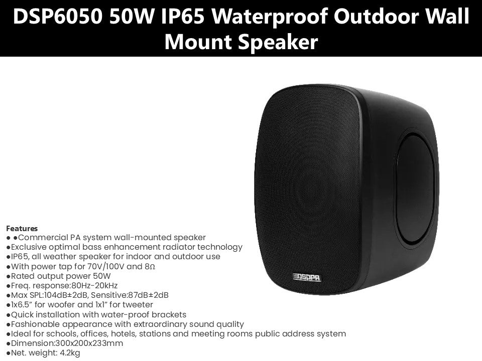 Commercial PA System Wall Mounted Speaker Model DSP6050 – AV L