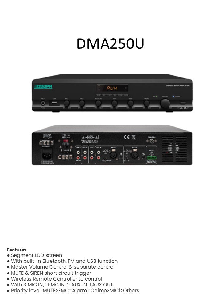 DMA250U 250W Digital Mixer Amplifier – AV L
